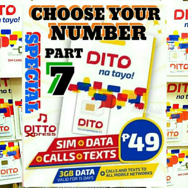 Dito Sim Card 5G CHOOSE YOUR NUMBER SPECIAL (Part 7) w/ 3GB Data+Call ...