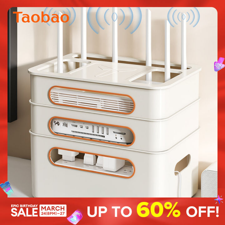 WiFi Router Storage Box Socket TV Set-Top Box Rack Wireless Optical ...