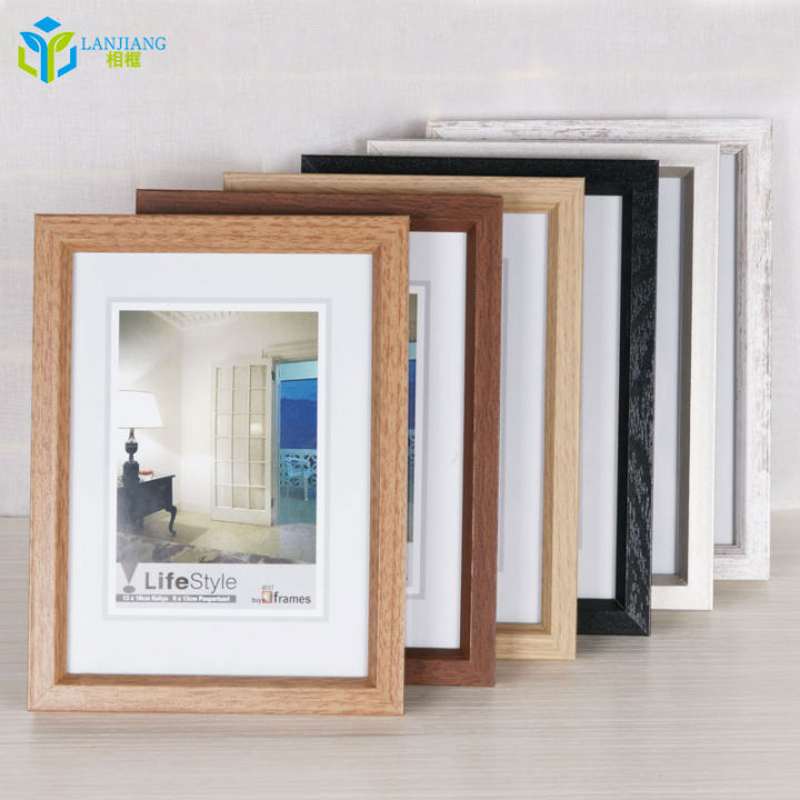 Solid Wood Photo Frame Modern Creative Table Setting Wall-Mounted 6 ...