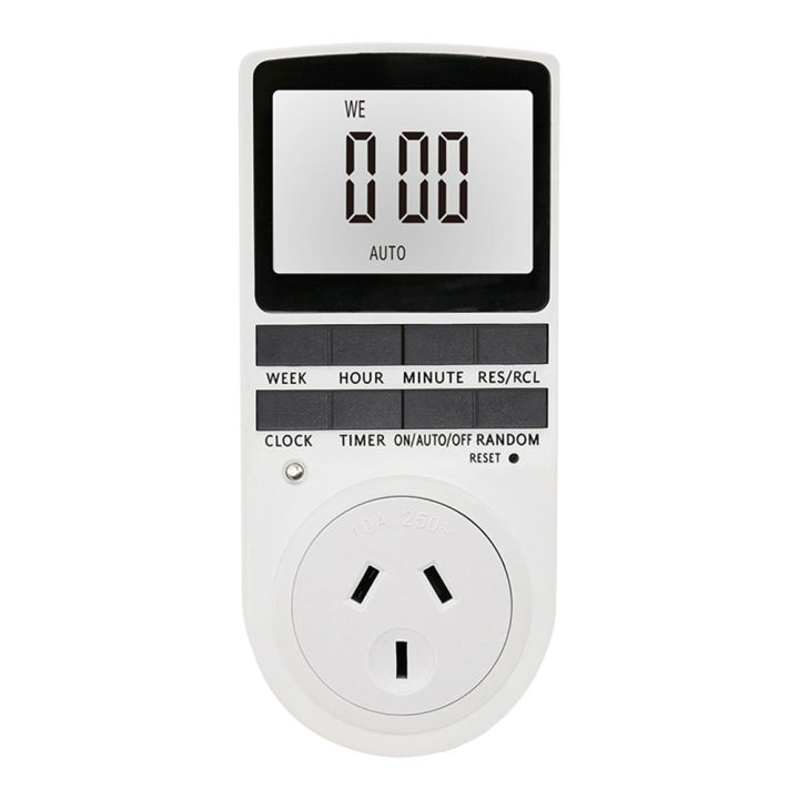 Digital Timer Switch Socket AU Plug Programmable Timing Socket แบตเตอรี่แบบชาร์จไฟได้ ...
