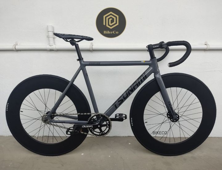 TSUNAMI SNM100 90mm Grey Deep Section Track Fixie | High Profile Fixed ...