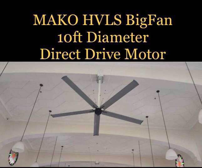 Mako PT-10Feet Diameter, 750watts, HVLS Fan Philssingle & three Phase ...