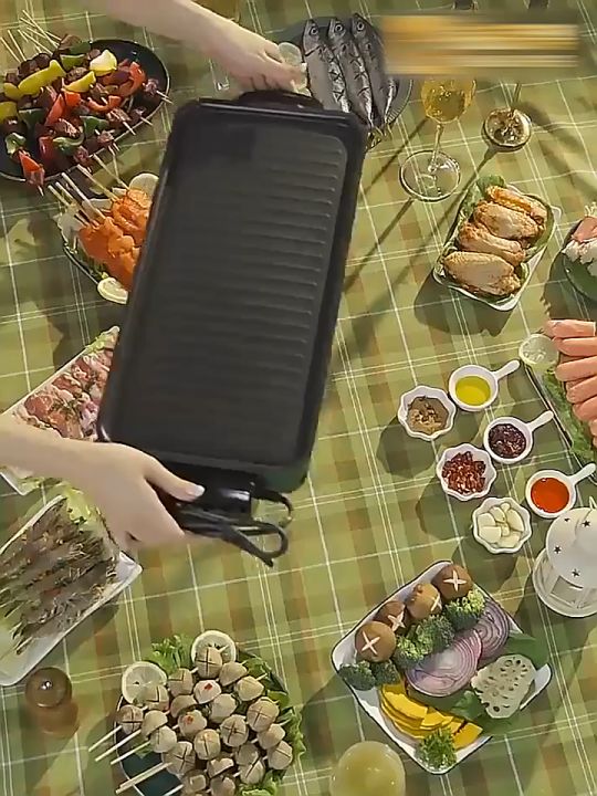 Grill Electric Griller Heavy Duty BBQ Samgyup Grill Non Stick Electric ...