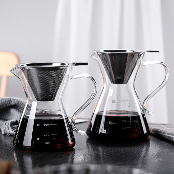 Coffee Maker Set , Heat Resistant Glass Carafe Hand Drip Filter Coffee ...