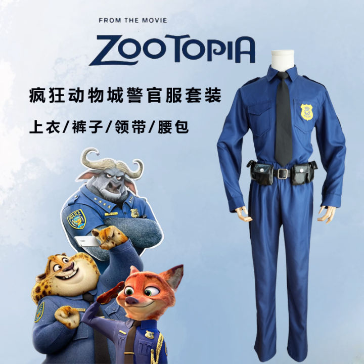 Zootopia Cosplay Costume Rabbit Judy Leopard Police Officer Nick Fox ...