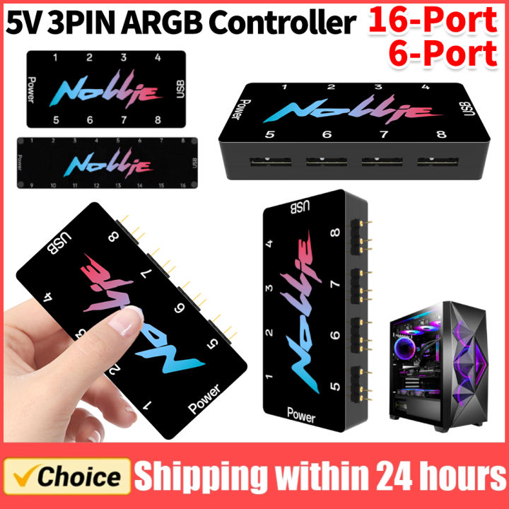 5V 3PIN ARGB Controller 8 Way Addressable ARGB Splitter Nollie ...