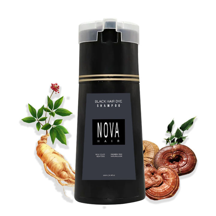 Nova 3-In-1 Hair Coloring Shampoo Oil Control Fluffy Refreshing Hair Dye Quick Dizzy Hair ...