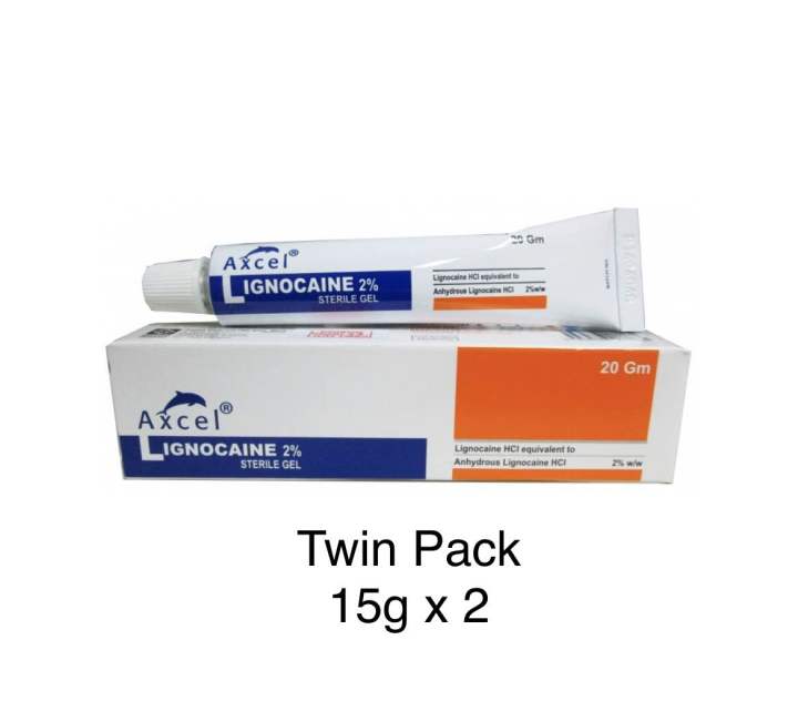 [TWIN PACK] Axcel Lignocain 2% Sterile Gel, 20g x2 for Anesthetic and ...