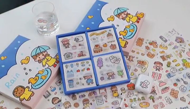 MOONSTRUCK 100pcs Stickers for Kids Gift Box Set Cute Cartoon Girl ...