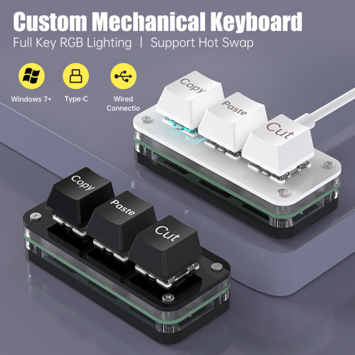 Rgb 3 Keys Macro Programming Mini Keyboard For Photoshop Gaming Hotswap Programming Keypad Copy 