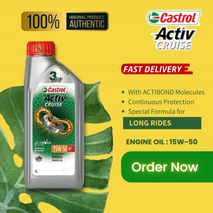 Castrol Activ Cruise 15W-50 Minyak Enjin Motor Yamaha Honda Modenas SYM ...