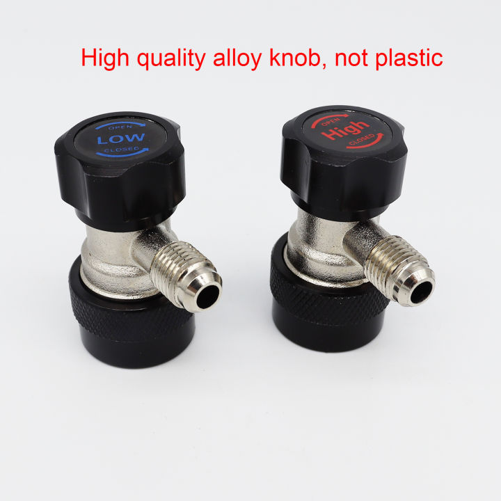 Black R134a Quick Coupler Adapter HP and LP Connectors for R134a Car AC ...