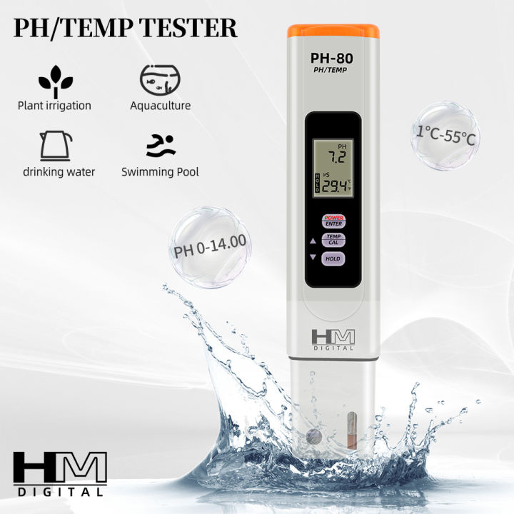 HM Digital / PH-80 pH Tester Meter พร้อมการสอบเทียบดิจิตอลอัตโนมัติแบบ ...