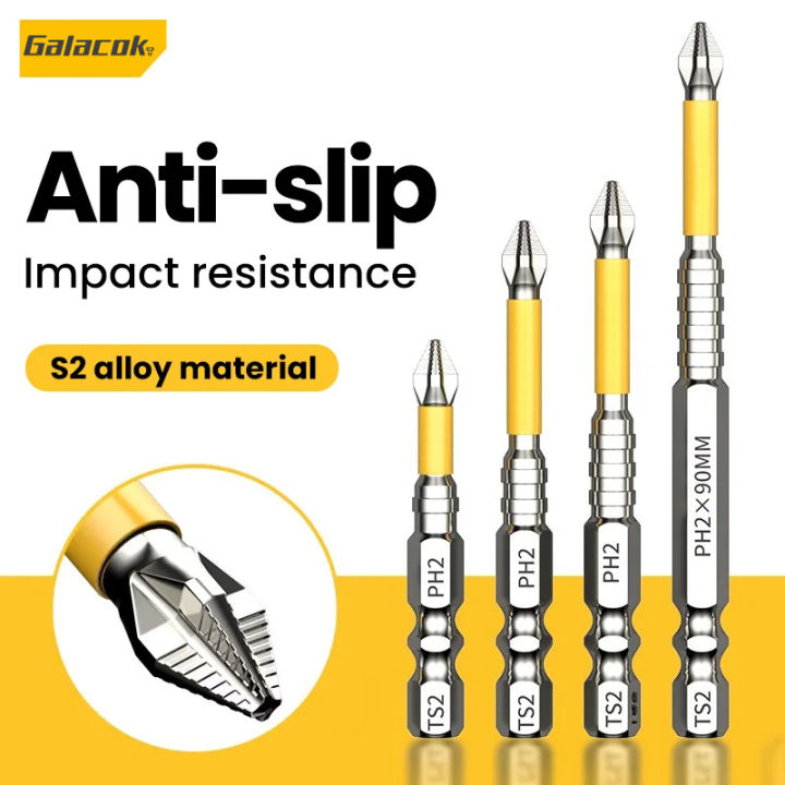Phillips Magnetic Screwdriver Bit Set 25/50/65/70/90/150mm Non-Slip ...