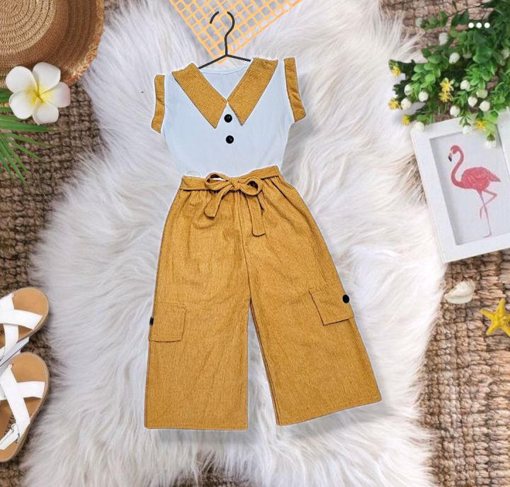 OTD New OOTD Collar Terno Pants for kids 2 to 9 years Old | Lazada PH