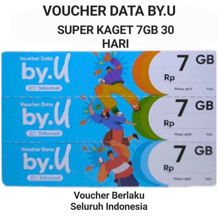 VOUCHER FISIK BY.U 7GB 30HARI NASIONAL | Lazada Indonesia