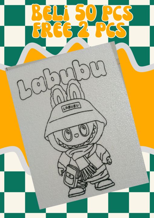 Stayrofom gambar mewarnai lukis labubu polos 30x40 cm | Lazada Indonesia