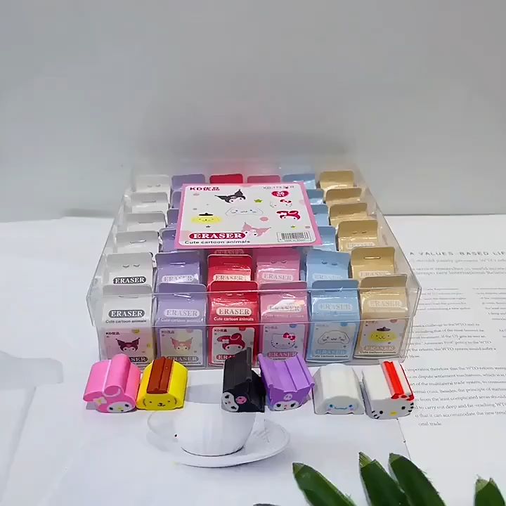 Cute Mini Sanrio Milk Carton Eraser Cartoon Shaped Student Stationery ...