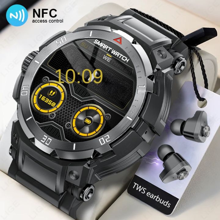 LIGE NFC TWS+Smart Watch Heat Resistance Waterproof Bluetooth Call Men ...