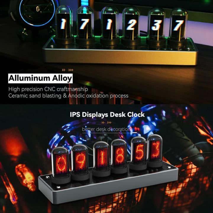 IPS Nixie Tube Clock Creative Electronic Clock DIY Nixie Tube Clock ...