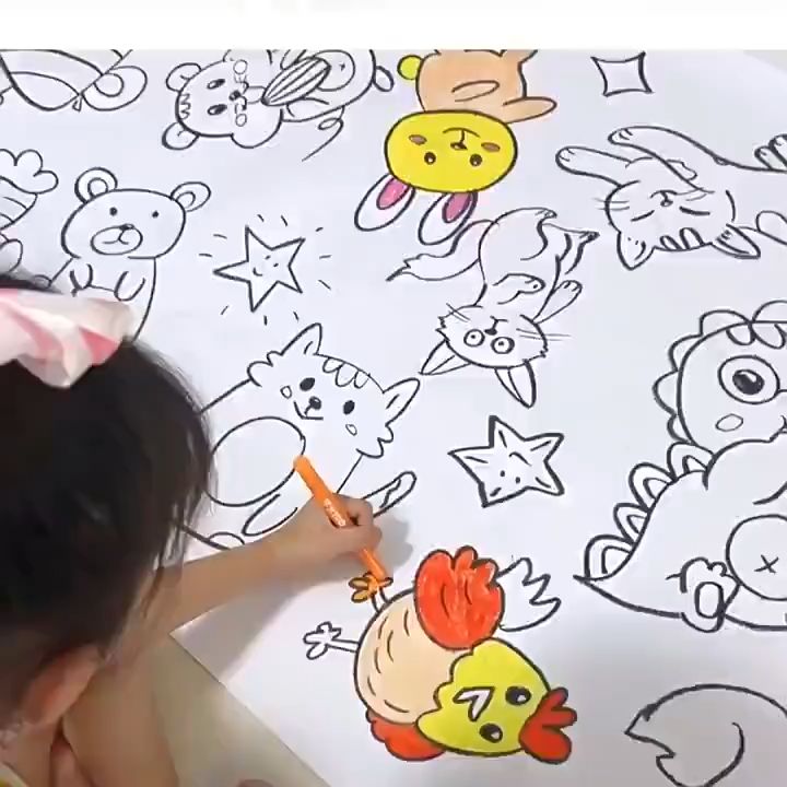 Kids Coloring Roll 3M Painting Rolls Drawing Paper Children's Graffiti ...
