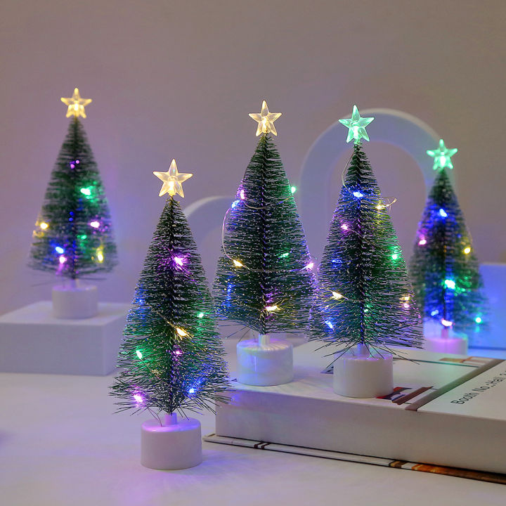Tabletop Mini LED Christmas Tree Colorful Artificial Christmas Tree ...
