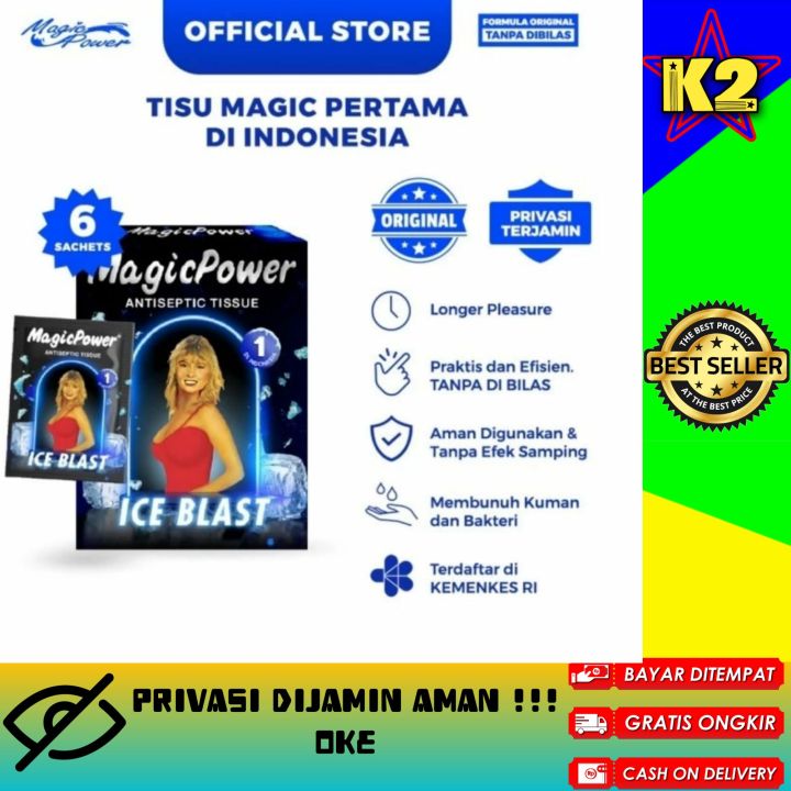 Magic Power Tissue Ice Blast - Tisu Antiseptic 1 Box 6 Sachet | Lazada ...