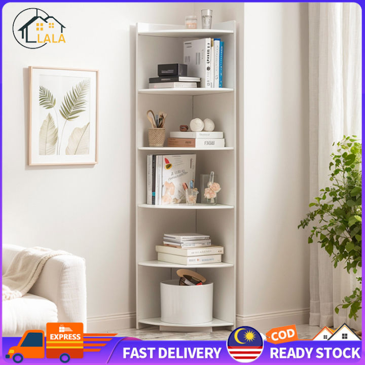 LALA 6 Layers Bookshelf Wooden Bookcase Shelves Multipurpose Shelf ...