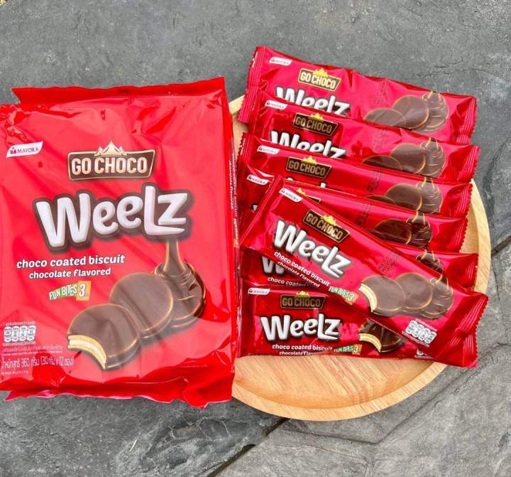 Go choco weelz ช็อกโกแลตวิล บิสกิตสอดใส้ครีมนมเคลือบช็อกโกแลตเข้มๆ ...