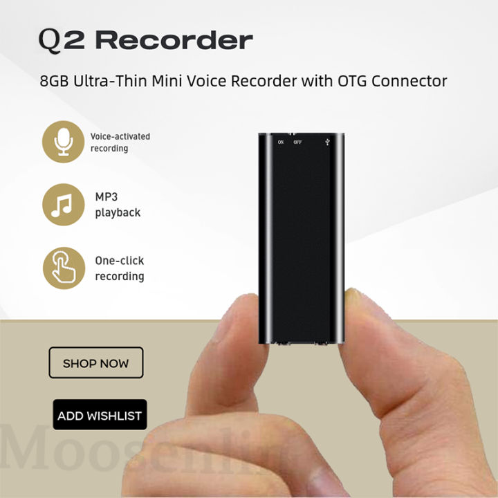 8GB Ultra-Thin Mini Voice Recorder Digtal Professional Sound Activated ...