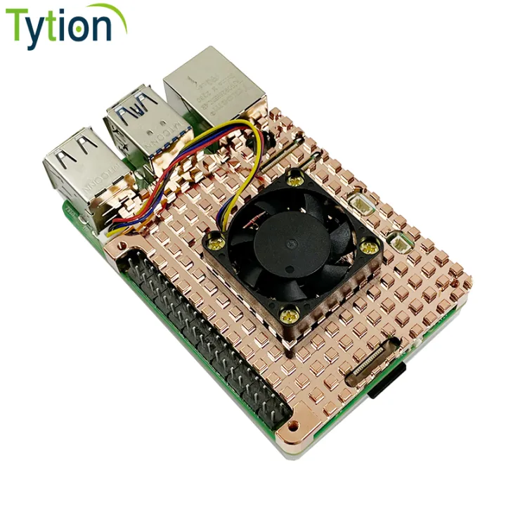 Raspberry Pi 5 Pure Copper Heat Sink With 4-wire PWM Speed Control ...