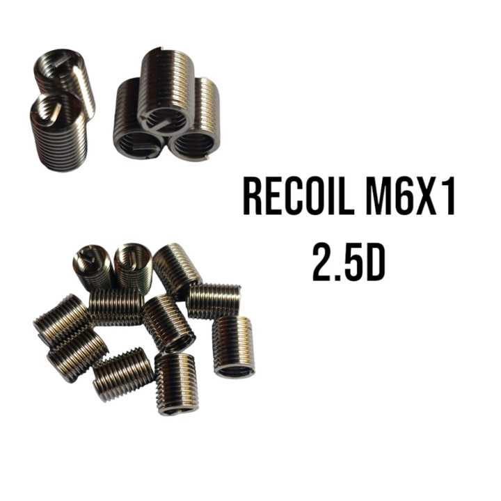 10pcs Recoil verbos helicoil M6x1 2.5D repair drat slek dol cocok buat baut cvt baut tusuk sate ...