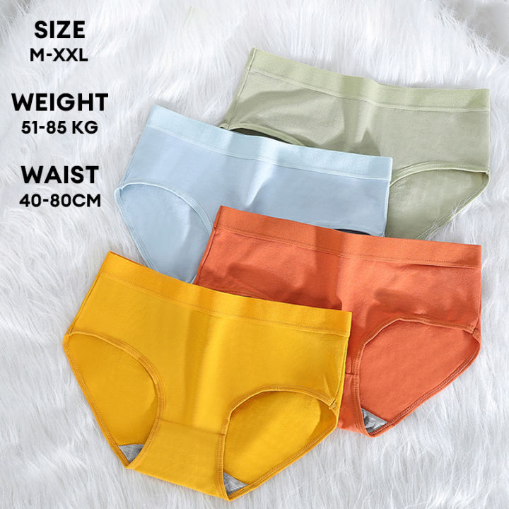 Women Cotton Mid Waist Graphene Breathable Sexy Panty Underwear Classic ...