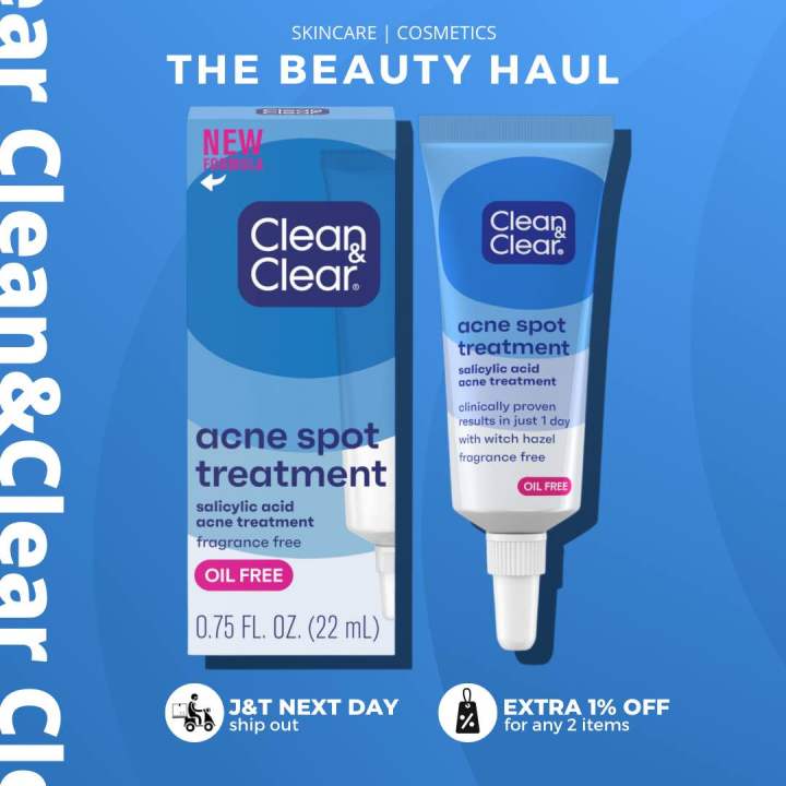 Clean & Clear Oil-Free Acne Spot Treatment Gel-Cream with Salicylic ...