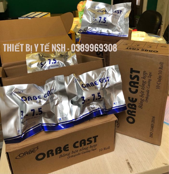 Bột bó thuỷ tinh tổng hợp ORBE CAST 3in 7.5cm x 3.6m,Băng bột bó thủy ...