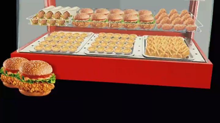 Heavy Duty Food Warmer Fried Chicken Warmer Glass Showcase Electric ...