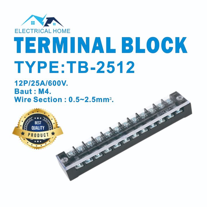 TERMINAL BLOCK TB 2512 ( 25A 12Pole) | Lazada Indonesia