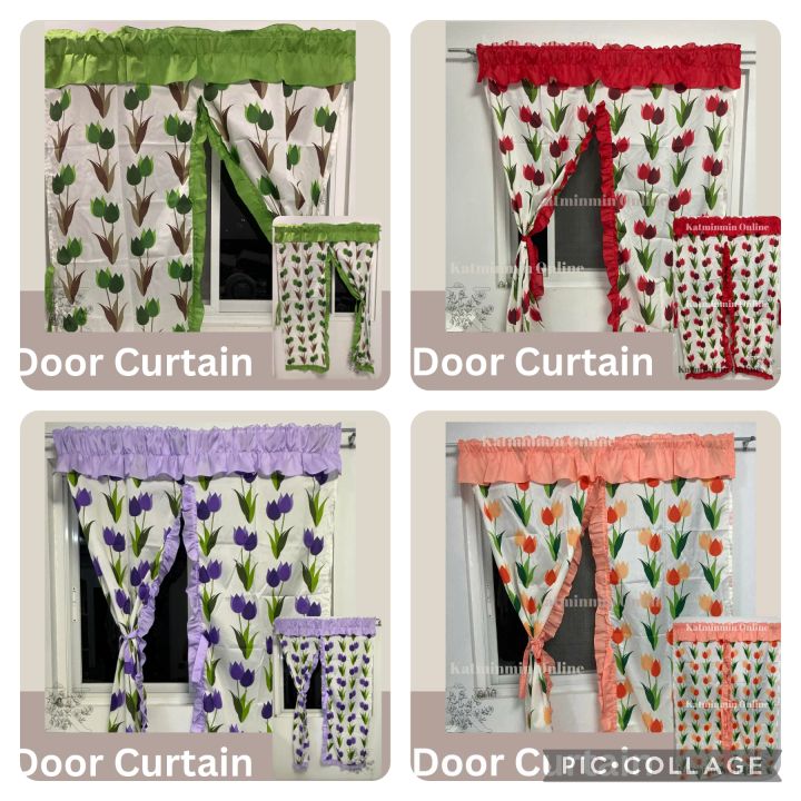 door/window(split)curtain buds geena fabric design | Lazada PH
