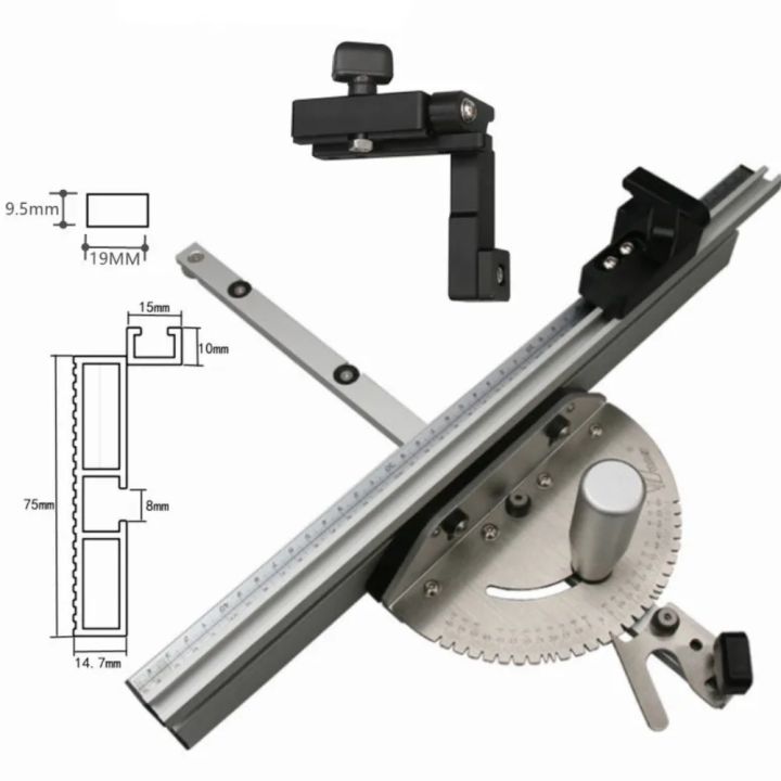 Track Saw Miter Gauge with Aluminum Miter Fence and Stopper System with ...