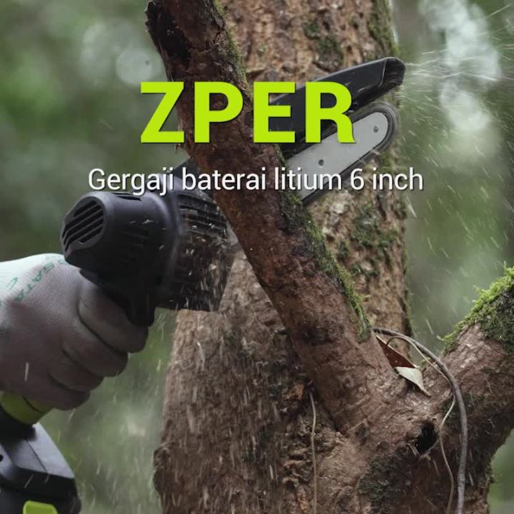 ZPER Mesin Chainsaw Cordless Chainsaw Gergaji Baterai Gergaji Rantai ...