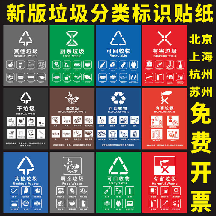 Shanghai Wet and Dry Trash Can Recyclable Perishable Logo Beijing ...