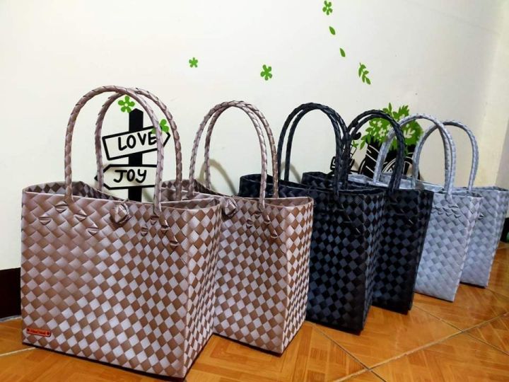 Plastic Bayong Bag - Hard material - Single center lock - Small size ...