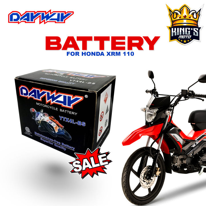 ORIGINAL DAYWAY BATTERY YTX4L-BS FOR HONDA XRM 110 | Lazada PH