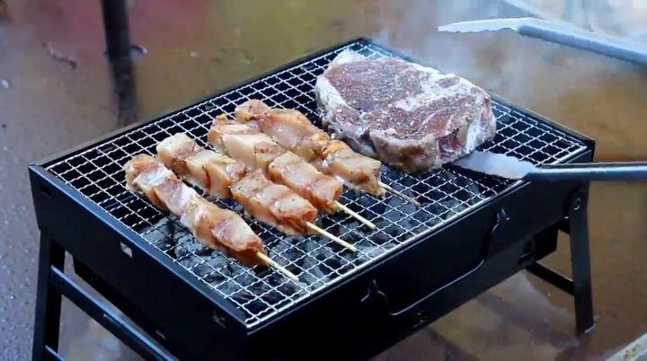 Home2U BBQ 60cm/35cm charcoal camping bbq grill outdoor barbeque set portable bbq outdoor picnic ...