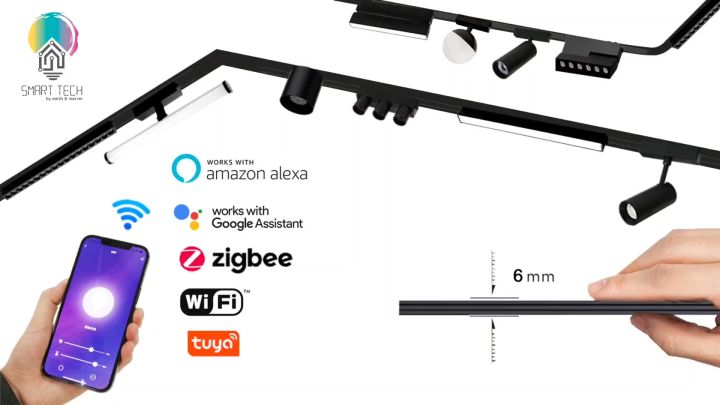 (Local Stock) Tuya Smart Zigbee Magnetic Track Light System 48VDC track ...