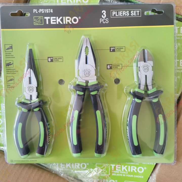 TEKIRO pliers set 3 pcs tang set tekiro 3 pcs tang kombinasi 7 inch ...