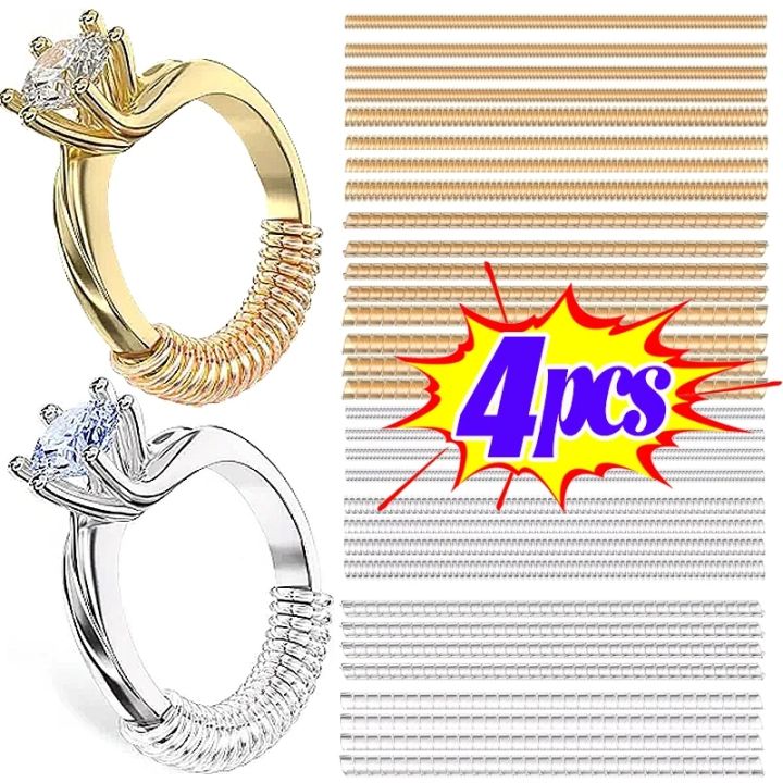 4Pcs/Set Ring Size Reducer Tools Spiral Spring Based Rings Adjust ...