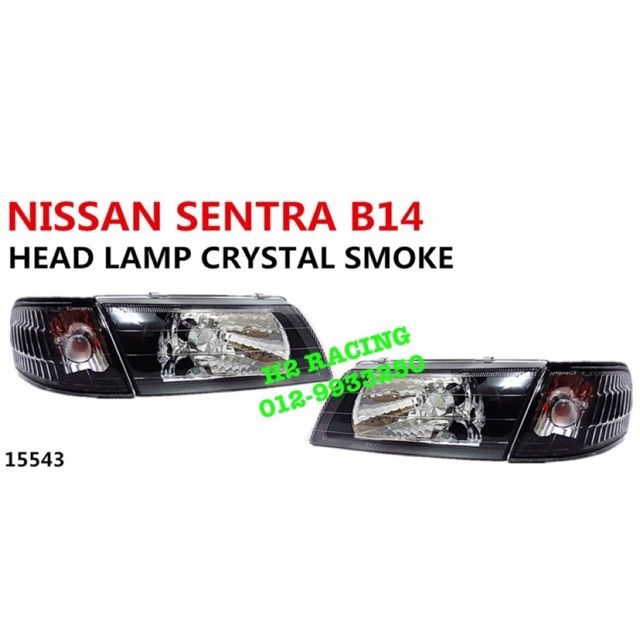 NISSAN SENTRA B14 Head lamp / Headlamp / lampu besar / hitam black ...