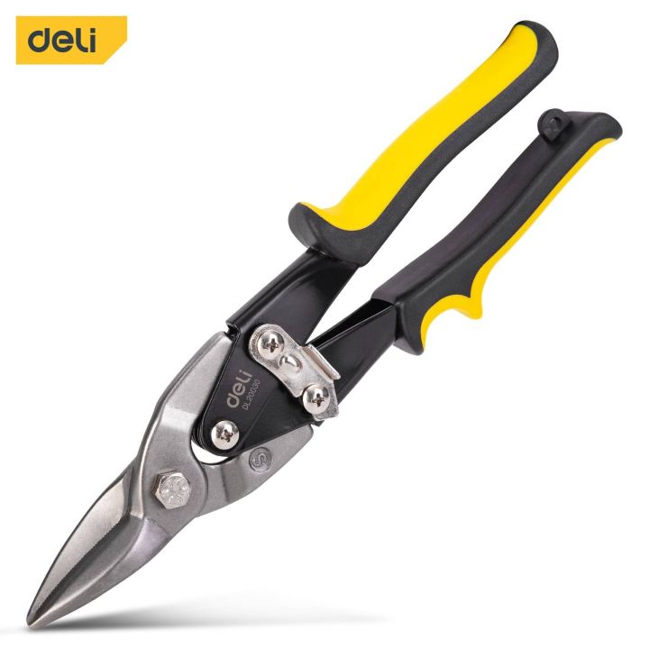 Deli Multifunctional Metal Sheet Cutting Scissor Aviation Snip Straight ...