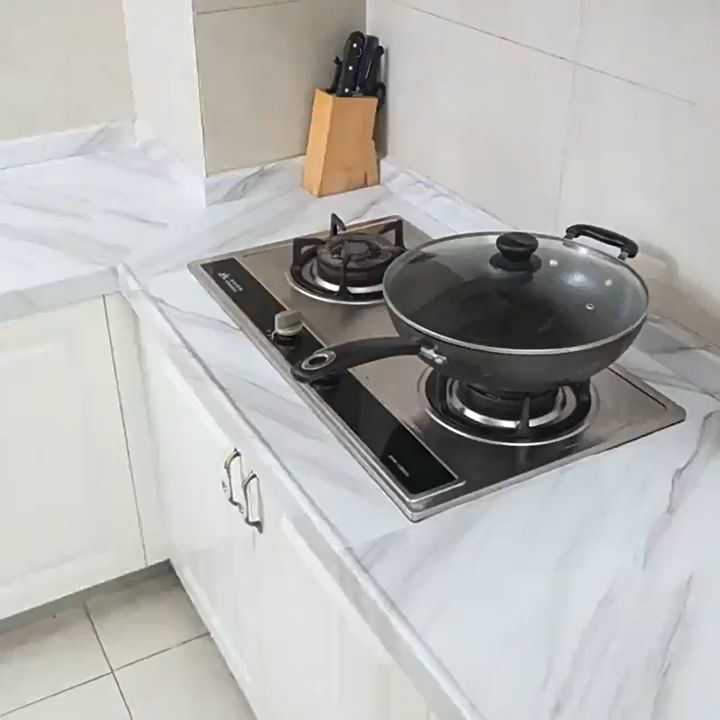 HF 60cm 1M 3M 5M Marble Kitchen Decorate wallpaper sticker waterproof Oil Proof Thickening Table ...